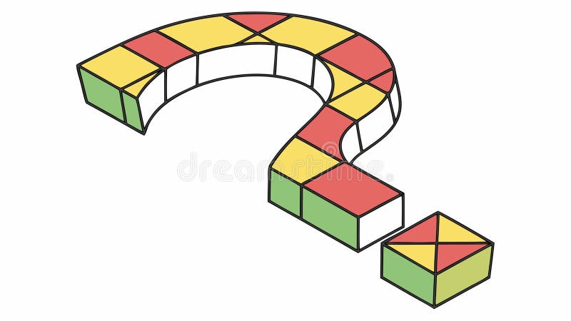 Question Mark Made of Colorful Isometric Blocks Vector Graphic, Vector ...
