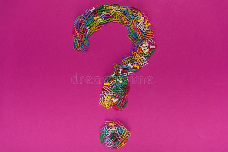 Question Mark Made of Colorful Paperclips Stock Image - Image of symbol ...