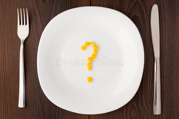 Question Mark Made of Corn Seeds on Plate Stock Image - Image of ...