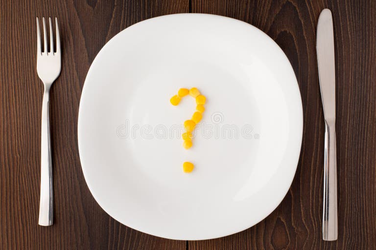 Question Mark Made of Corn Seeds on Plate Stock Image - Image of ...