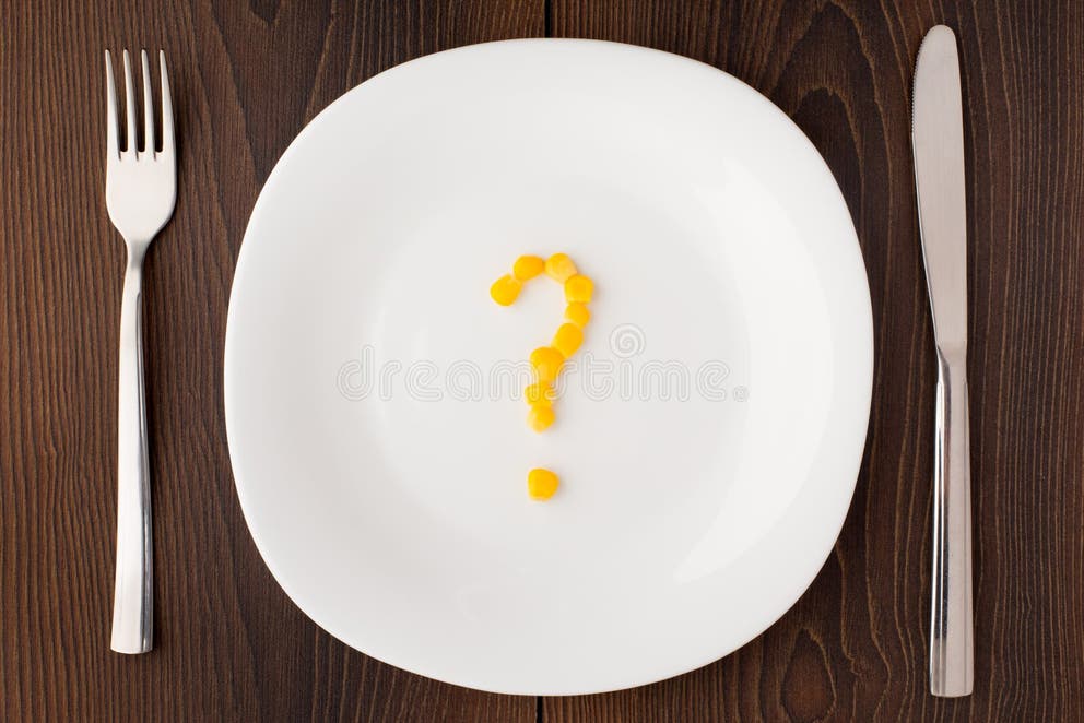 Question Mark Made of Corn Seeds on Plate Stock Image - Image of ...