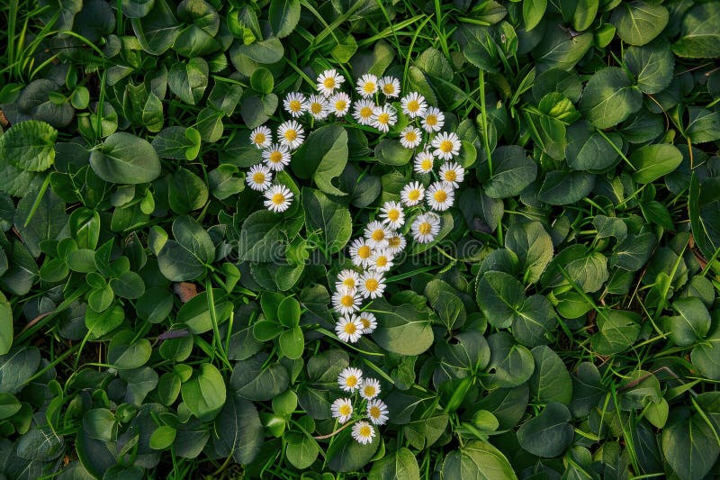 The Question Mark is Made of Flowers on a Green Lawn Stock Image ...