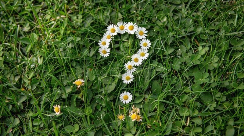The Question Mark is Made of Flowers on a Green Lawn Stock Image ...