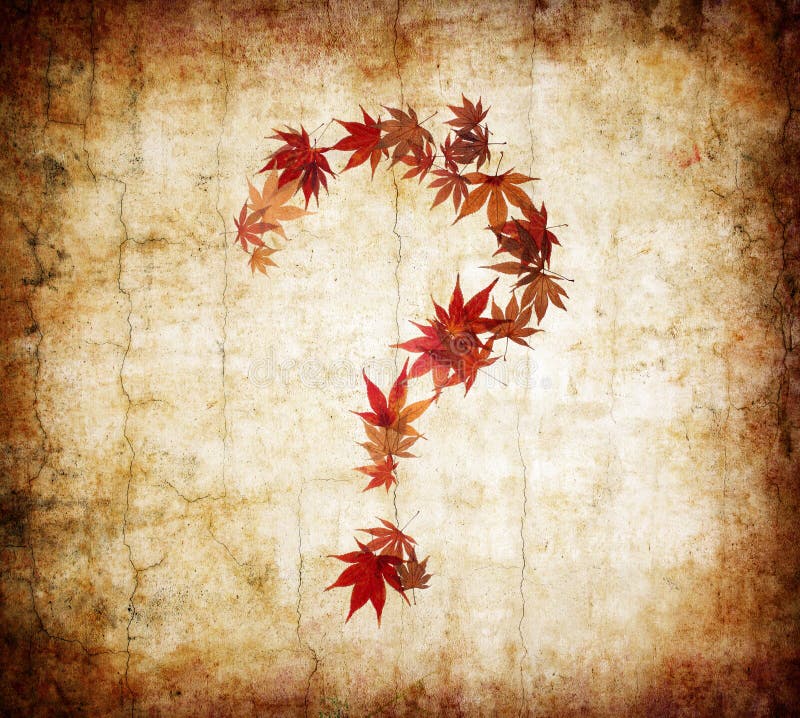 Question Mark Made by Leaves Stock Illustration - Illustration of ...