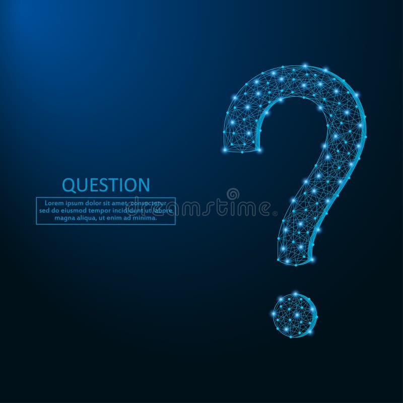 Question Mark Made from Made by Points and Lines, Polygonal Wireframe ...