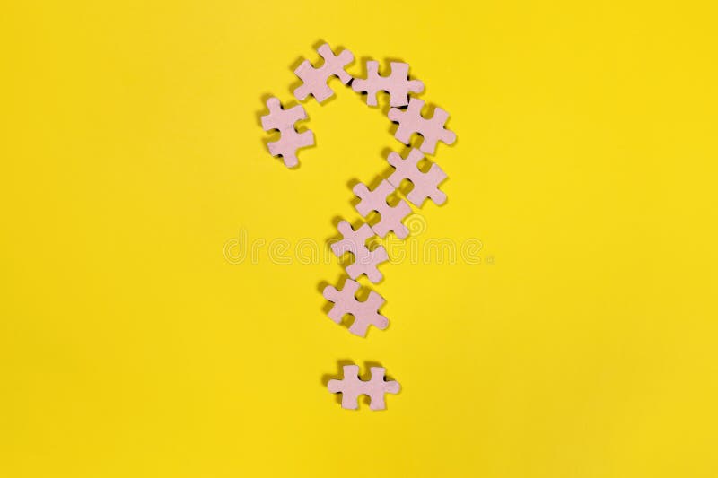Question Mark Made from Puzzle Pieces on Yellow Background Stock Image ...