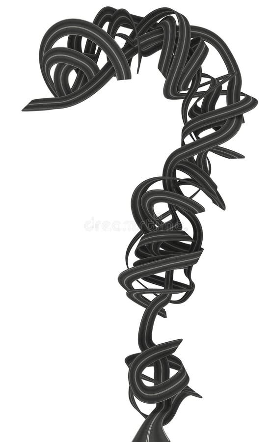 Question Mark Made with Roads. Doubts about Which Way To Go Concept. 3d ...