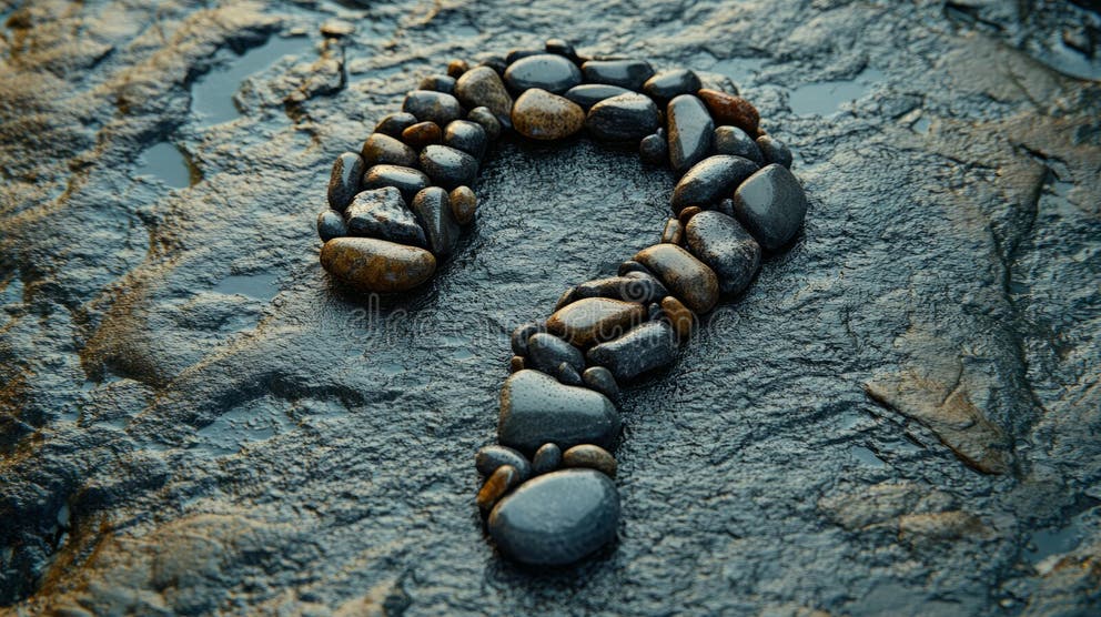 Question Mark Made of Stones on Textured Ground Stock Image - Image of ...