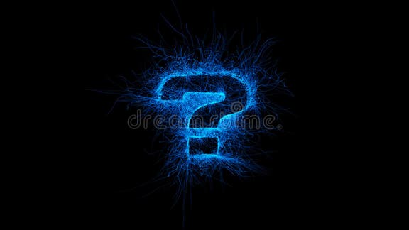 Question Mark Made of Thousands of Particles in Long Exposure - Blue ...