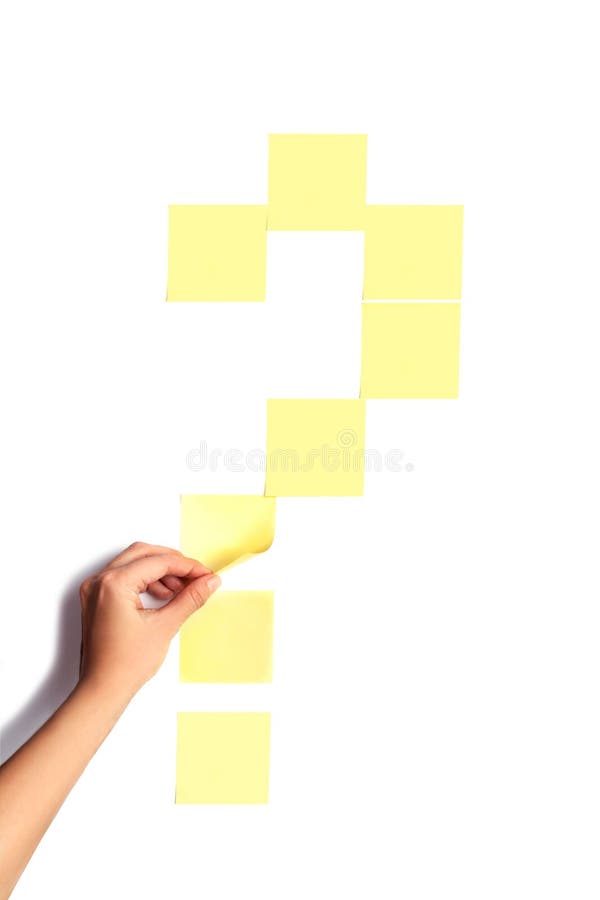 Question Mark Made with Yellow Empty Sticky Notes Stock Image - Image ...