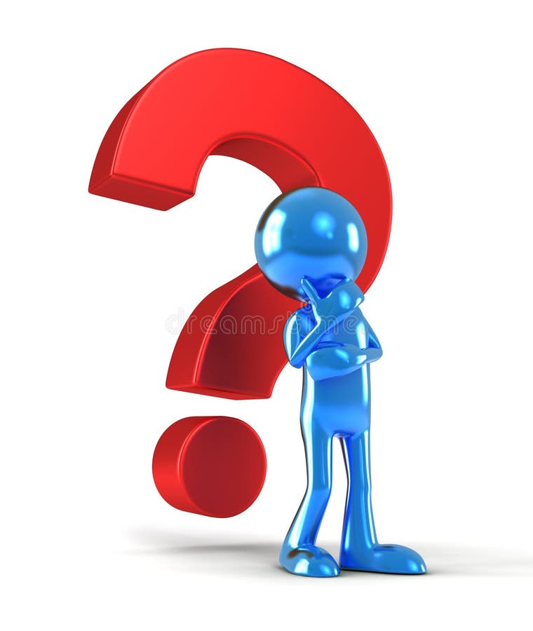 Question Mark and Man Concept 3d Illustration Stock Illustration ...