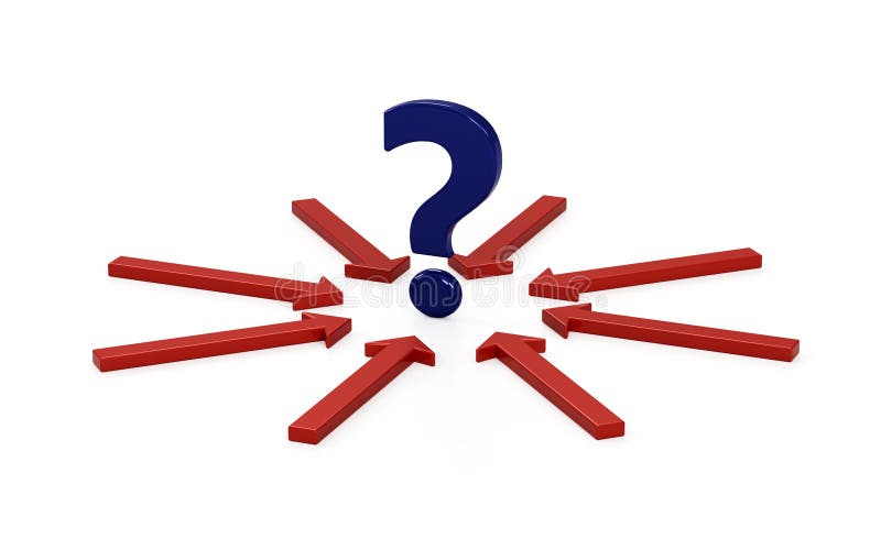 Question Mark and Many Arrows with Decision. Stock Illustration ...