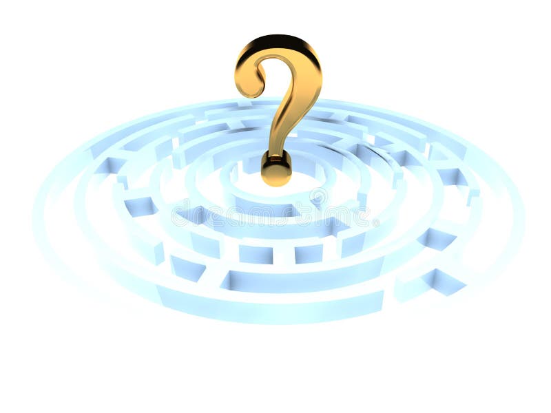 Question Mark in Maze stock illustration. Illustration of confusing ...