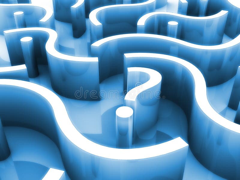 Maze of questions stock illustration. Illustration of mark - 8643312