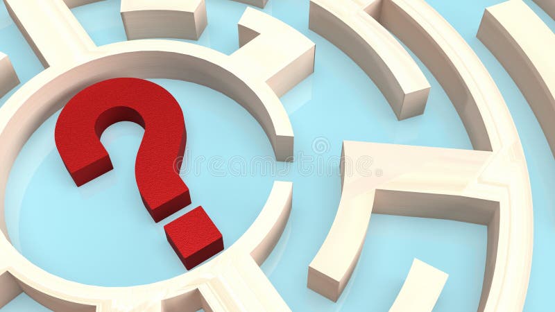 The Question Mark in Maze for Business Concept 3d Rendering Stock ...