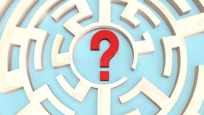 The Question Mark in Maze for Business Concept 3d Rendering Stock ...