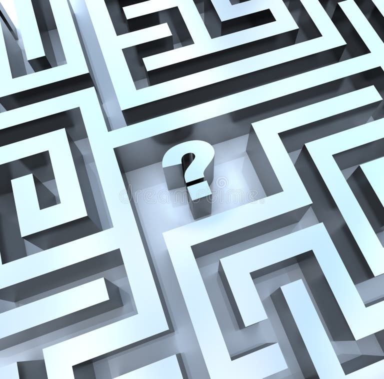 Question Mark in Maze - Find the Answer Stock Illustration ...