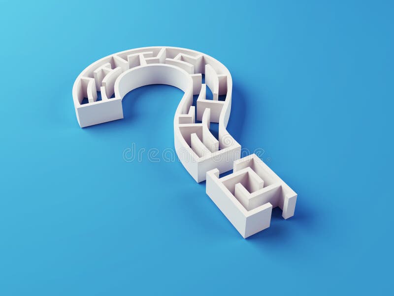 Question Mark Maze puzzle stock illustration. Illustration of connect ...