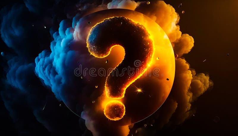 Question Mark in the Middle of Cloud of Smoke. Generative AI Stock ...