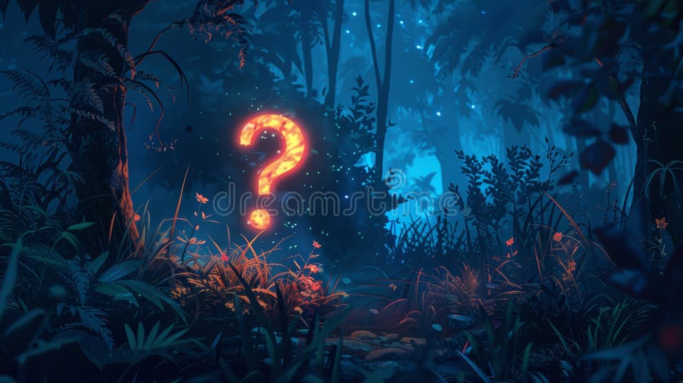 A Question Mark in the Middle of a Forest with Some Trees, AI Stock ...