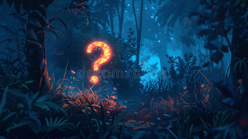 A Question Mark in the Middle of a Forest with Some Trees, AI Stock ...