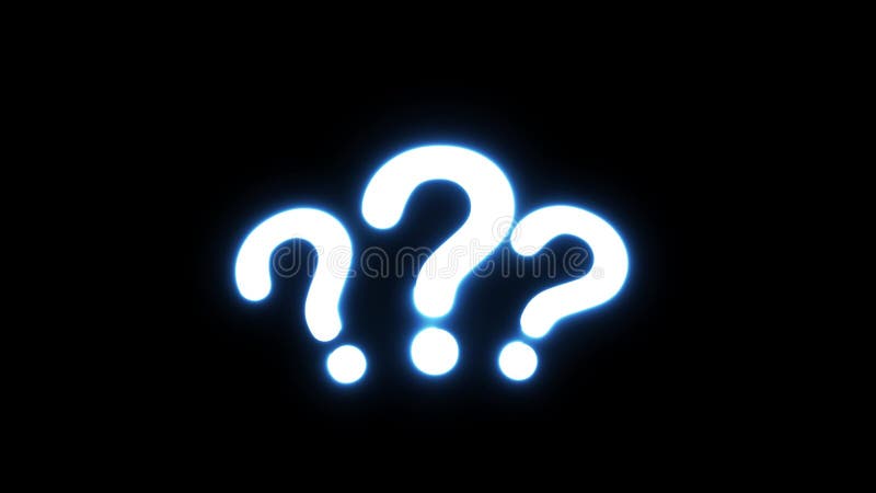 Question Mark Neon Animated Question Mark Appears Bounce 4k Alpha Stock ...