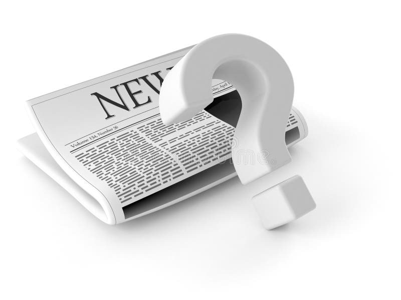 Question Mark with Newspaper Stock Illustration - Illustration of ...