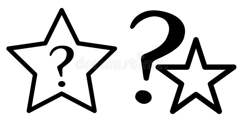 Question Mark in and Next To Five Pointed Star Stock Illustration ...