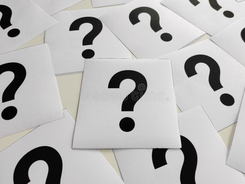 Question Marks with Note Papers on White Background Stock Photo - Image ...