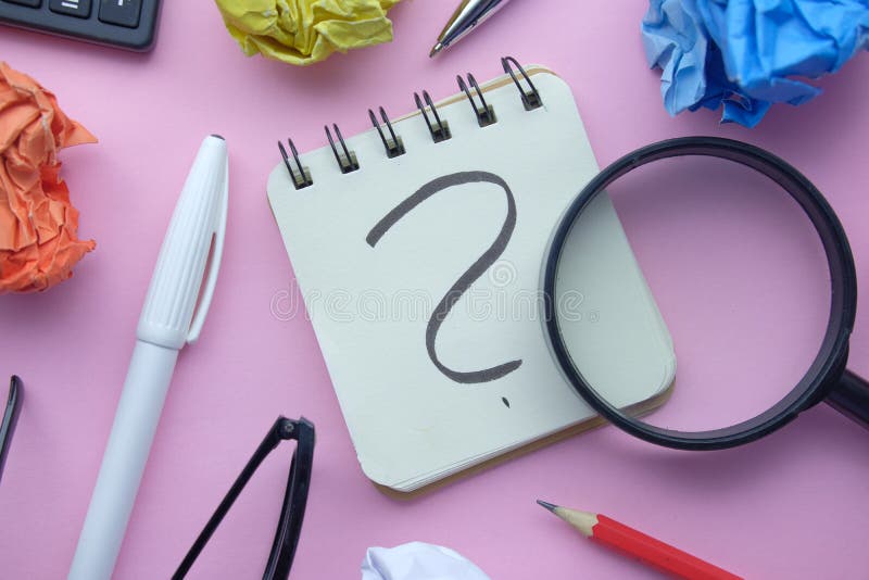 Question Mark on Notepad on, Question or Solution Concept. Stock Photo ...