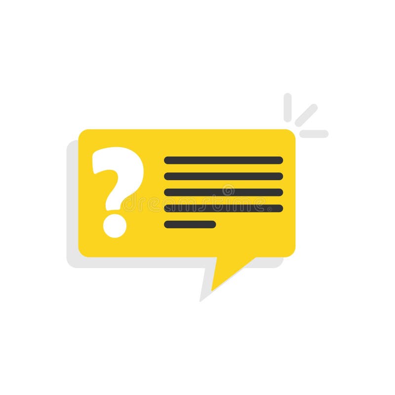 Question Mark Notification Bubble Speech Vector Sign, Flat Cartoon ...