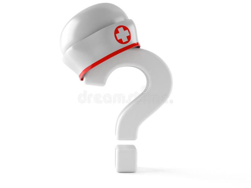 Question Mark with Nurse Hat Stock Illustration - Illustration of ...