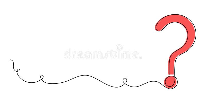 Question Mark One Line Art, Hand Drawn Asking Sign, Idea Continuous ...