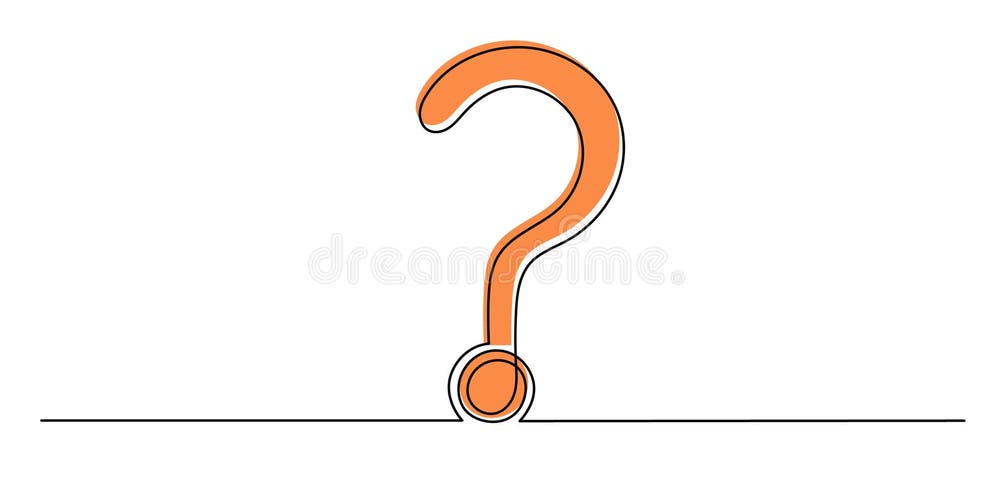 Question Mark One Line Art, Hand Drawn Asking Sign, Idea Continuous ...