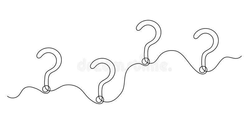 Question Mark One Line Art, Hand Drawn Asking Sign, Idea Continuous ... Question Mark One Line Art, Hand Drawn Asking Sign, Idea Continuous ...