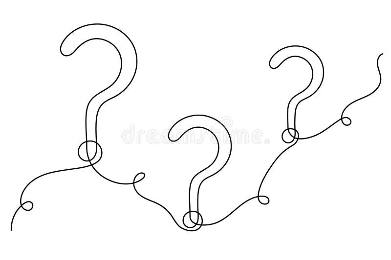 Question Mark One Line Art, Hand Drawn Asking Sign, Idea Continuous ...
