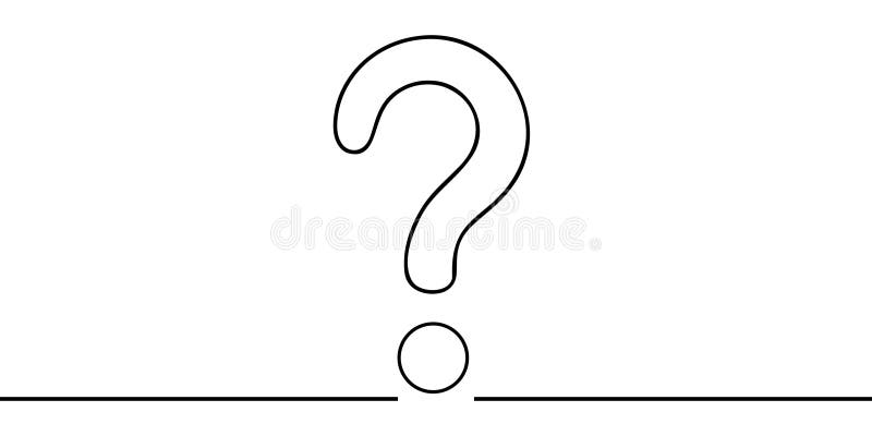 Question Mark One Line Art, Hand Drawn Asking Sign, Idea Continuous ...