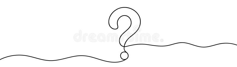 Question Mark One Line Art, Hand Drawn Asking Sign, Idea Continuous ...