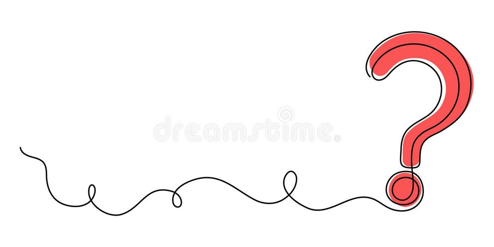 Question Mark One Line Art, Hand Drawn Asking Sign, Idea Continuous ...