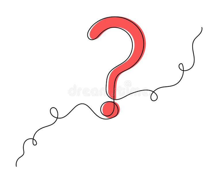 Question Mark One Line Art, Hand Drawn Asking Sign, Idea Continuous ...