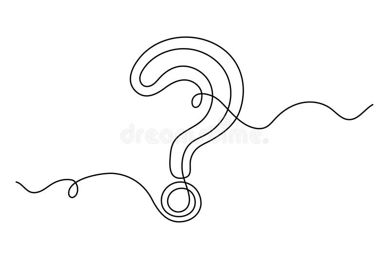 Question Mark One Line Art, Hand Drawn Asking Sign, Idea Continuous ...