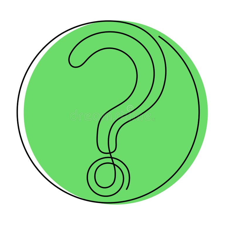 Question Mark One Line Art, Hand Drawn Asking Sign, Idea Continuous ...
