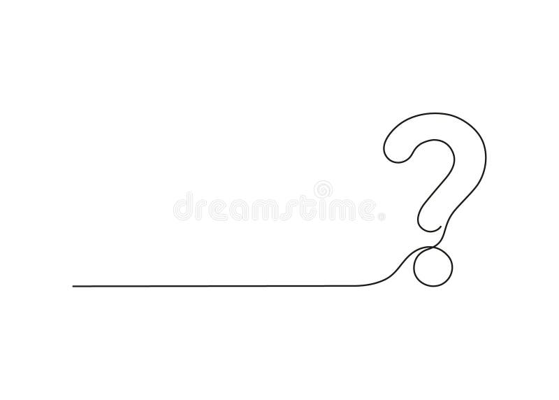 Question Mark, One Line Continuous Drawing. Simple Minimalism Design ...