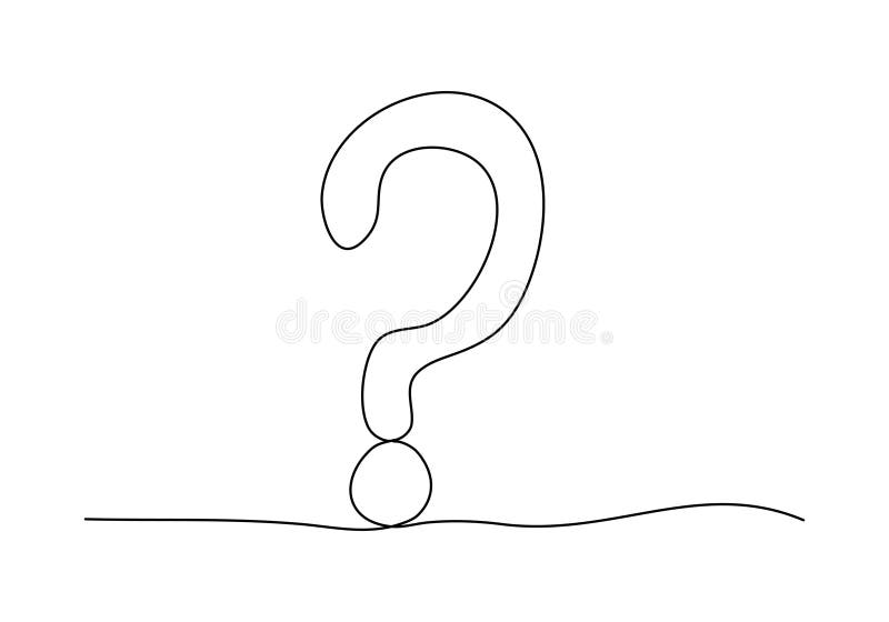Question Mark, One Line Drawing Vector Illustration. Stock Illustration ...