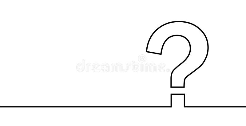 Question Mark One Line Illustration Vector Stock Vector - Illustration ...