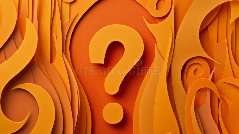 Question Mark in Orange Abstract Paper Art Style Stock Photo - Image of ...