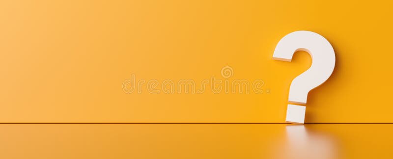 Question Mark in Front of a Orange Color Wall Background. Business ...