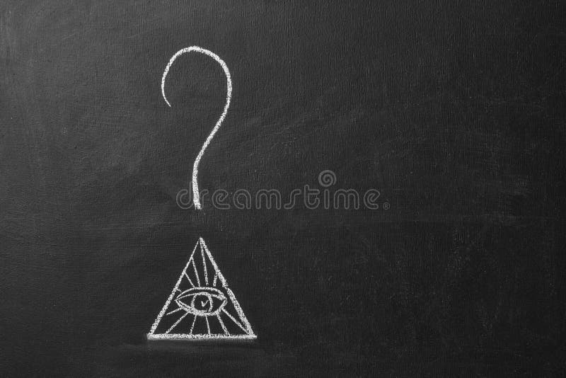 Question Mark Over Masons Symbol on Chalk Board Stock Image - Image of ...
