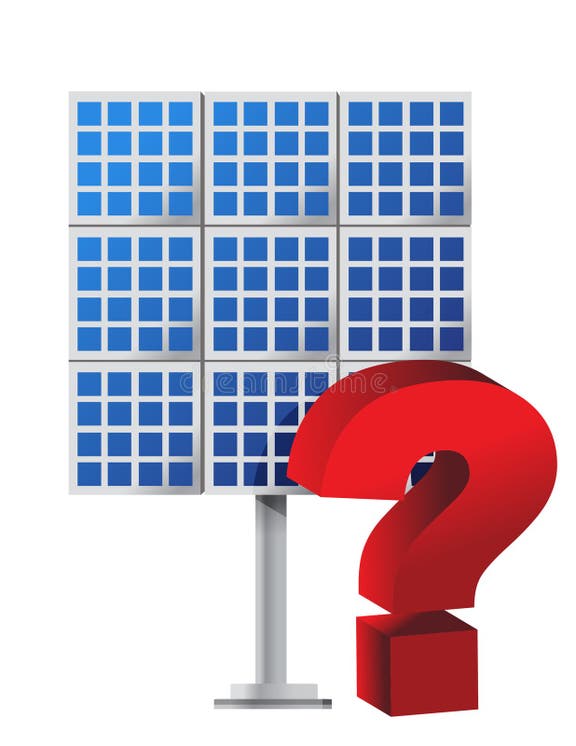 Question Mark Over a Solar Panel Stock Illustration - Illustration of ...