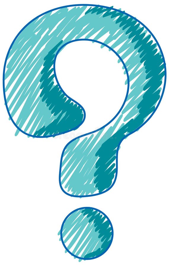 Question Mark in Pencil Colour Sketch Simple Style Stock Vector ...